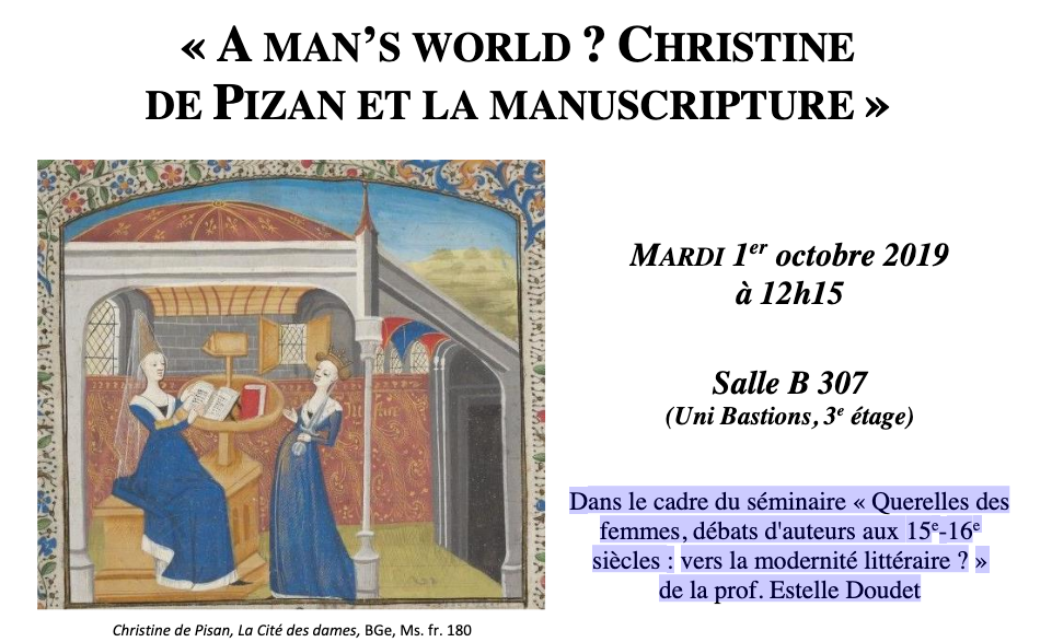 "A man's world?" Christine de Pizan et la manuscripture | infoclio.ch